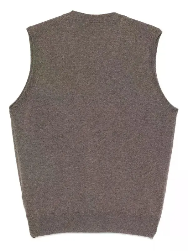DELL'OGLIO Buttoned Cashmere Gilet - Brown