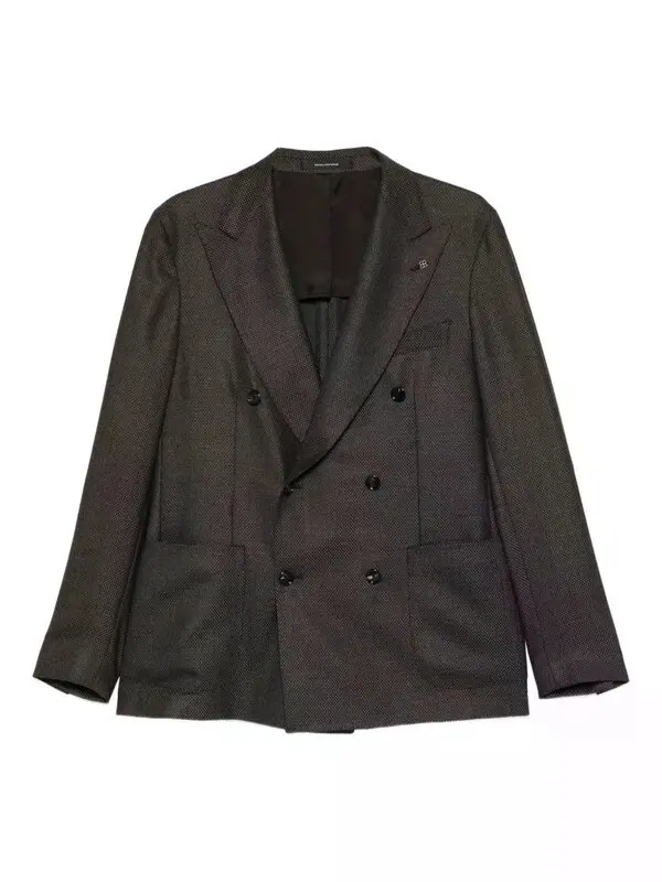 Tagliatore Douuble-breasted Patch-pocket Blazer - Brown