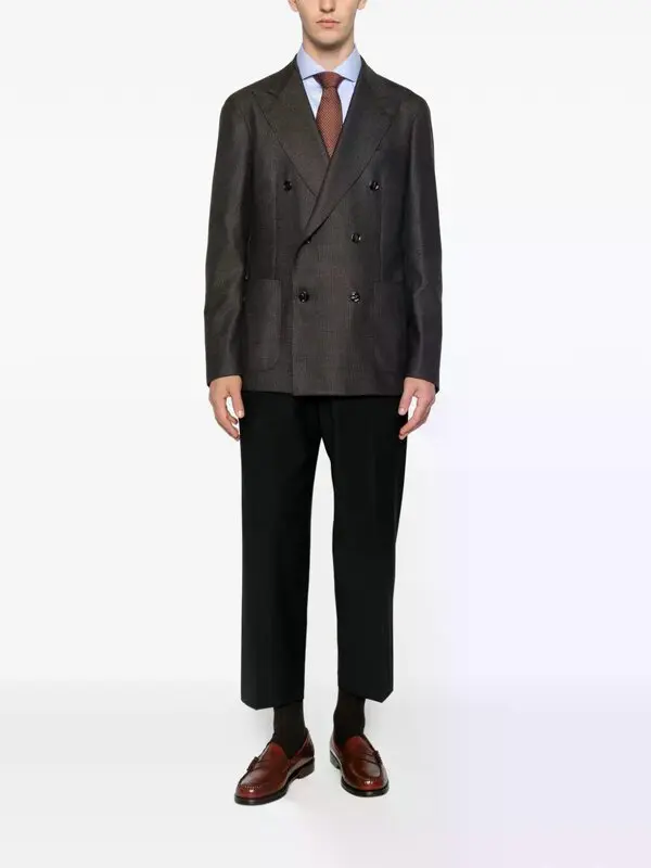 Tagliatore Douuble-breasted Patch-pocket Blazer - Brown
