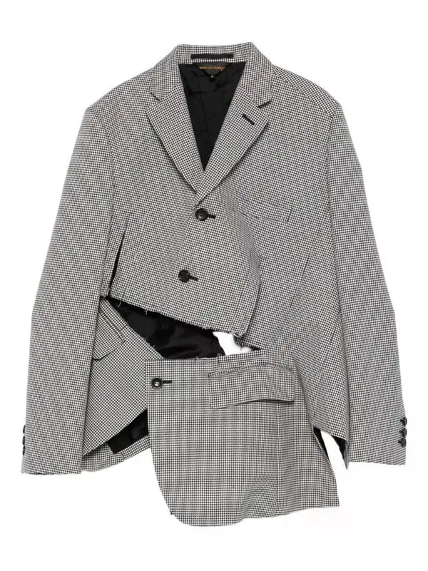 Comme Des Garçons Houndstooth Cut-out Jacket