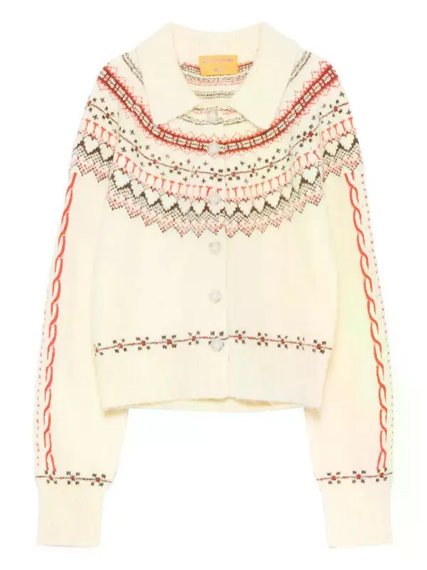 Guest In Residence Patterned Cardigan - Yellow