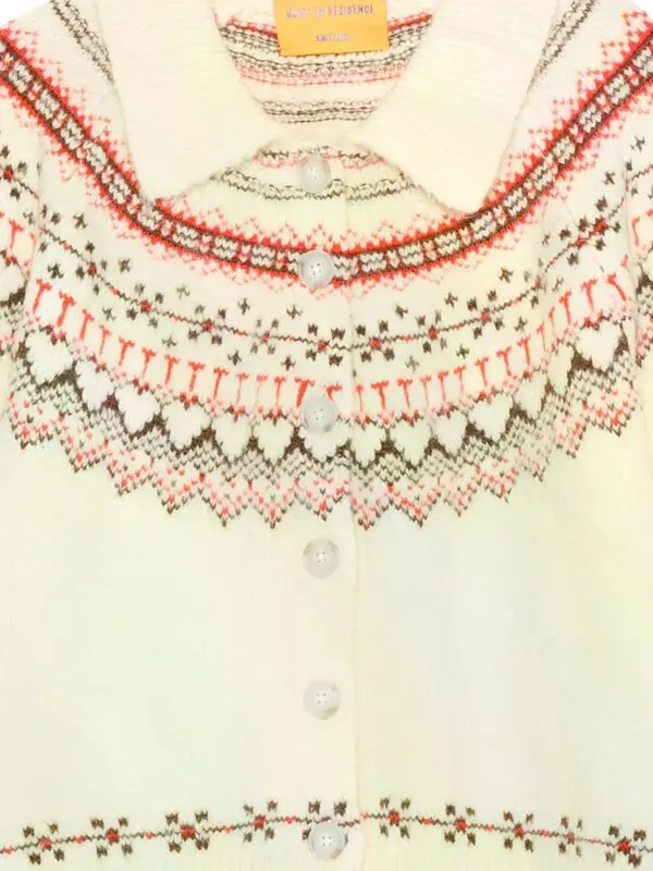 Guest In Residence Patterned Cardigan - Yellow