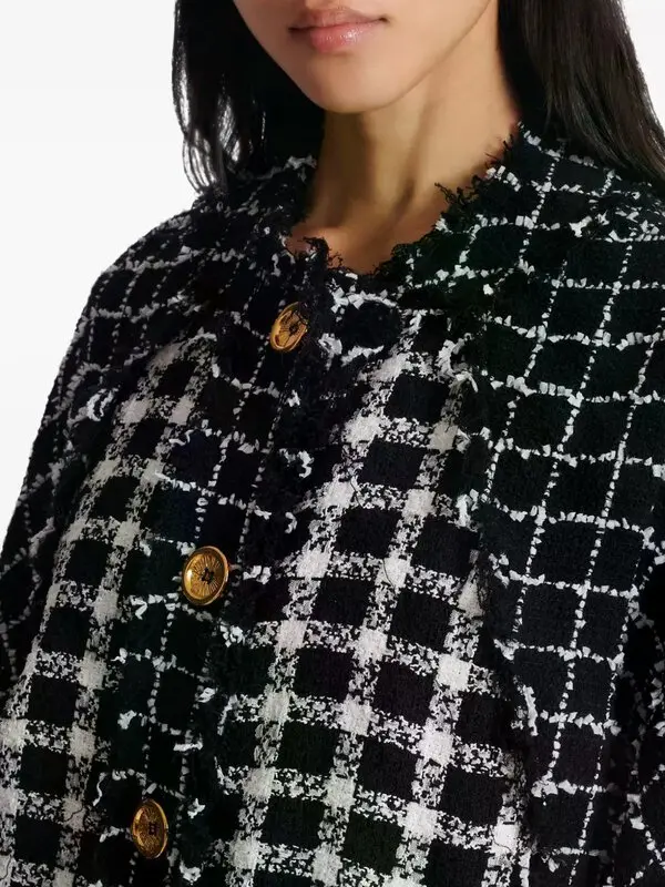 Balmain Tweed Bomber Jacket - Black