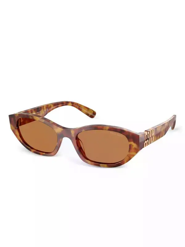 Miu Miu Tortoiseshell Sunglasses With Logo Detail - Scuri