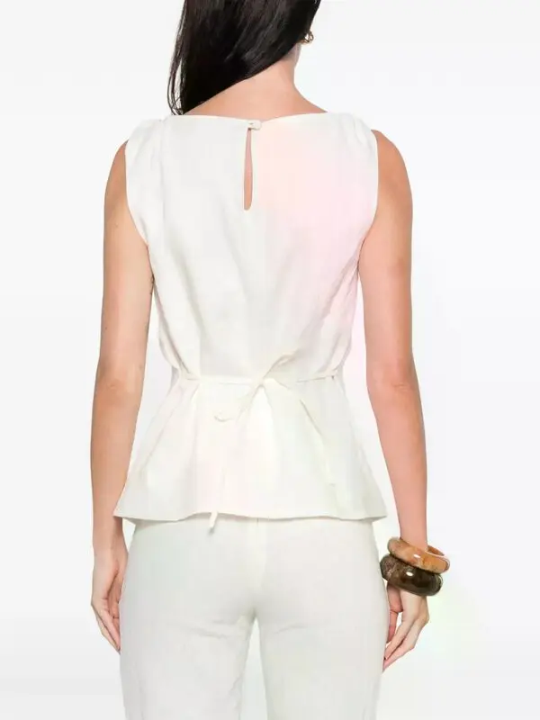 Faithfull The Brand Knot Detail Linen Top - White