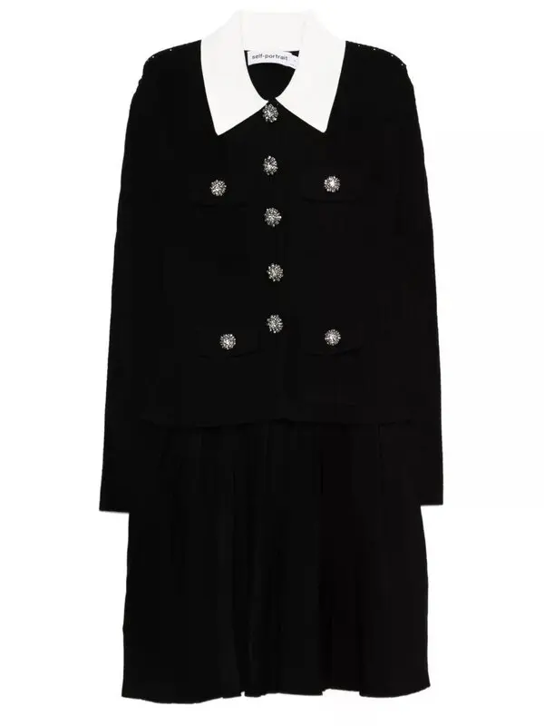SELF-PORTRAIT Embellished Collared Mini Dress
