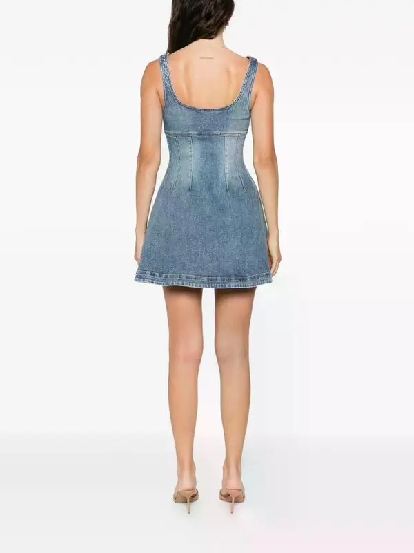 SELF-PORTRAIT Denim Zip Mini Dress