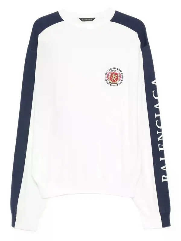 Balenciaga Logo-embroidered Sweater - White