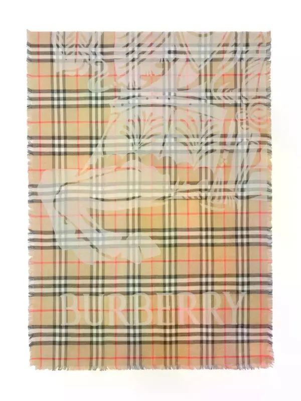 Burberry Equestrian Knight-print Scarf - Neutrals