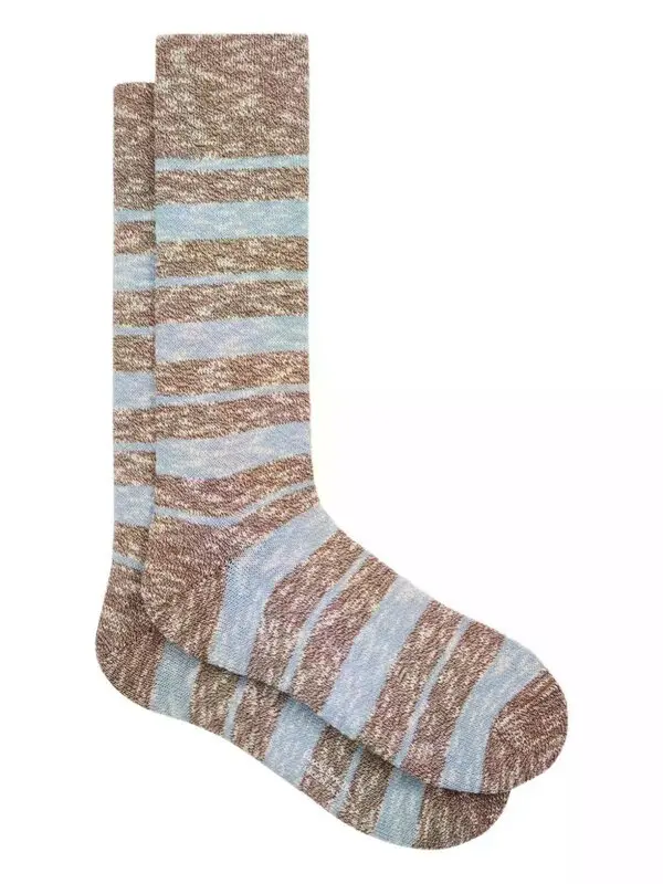 Paul Smith Striped Cotton Socks - Brown