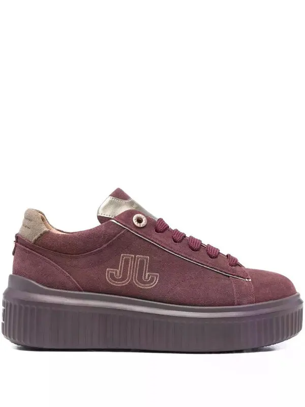 JANET & JANET 50mm Leather Platform Sneakers - Red