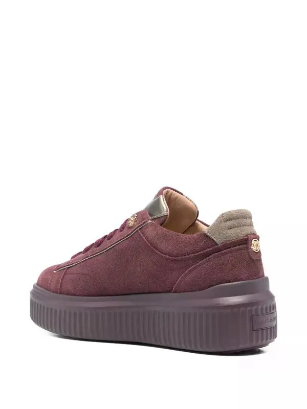 JANET & JANET 50mm Leather Platform Sneakers - Red