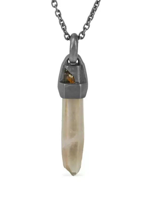 PARTS OF FOUR Sterling Silver Talisman Smoky Quartz Pendant Necklace - Grey