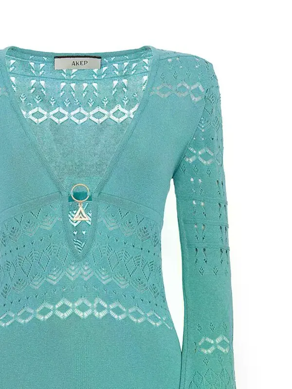 AKEP Bell-sleeve Knitted Dress