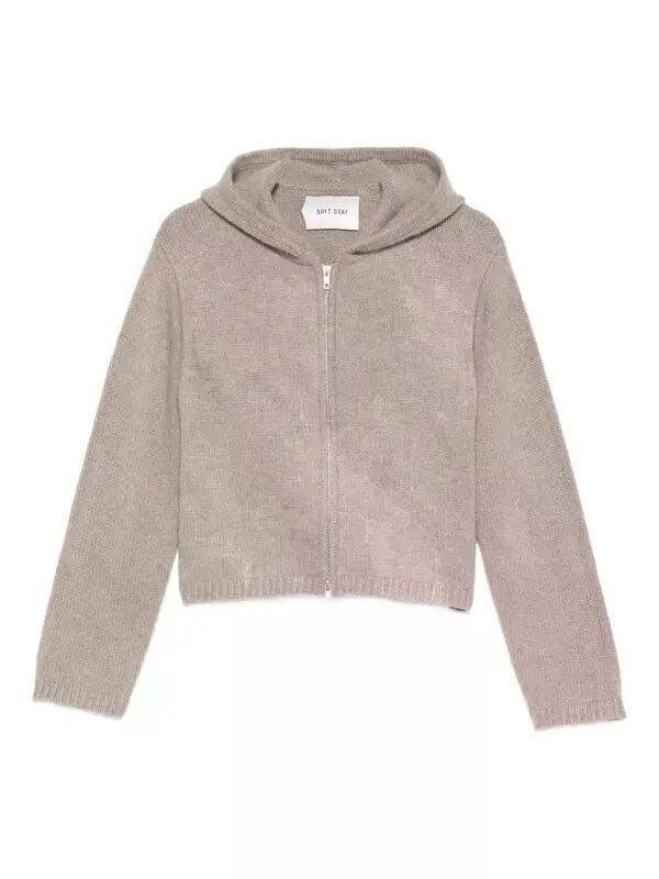 Soft Goat Chunky Zip Cardigan