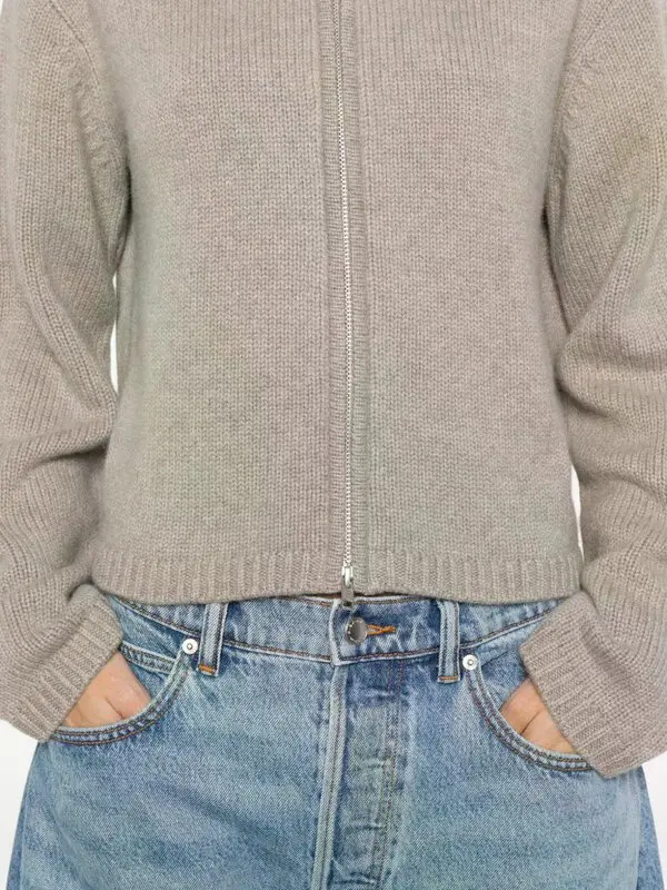 Soft Goat Chunky Zip Cardigan
