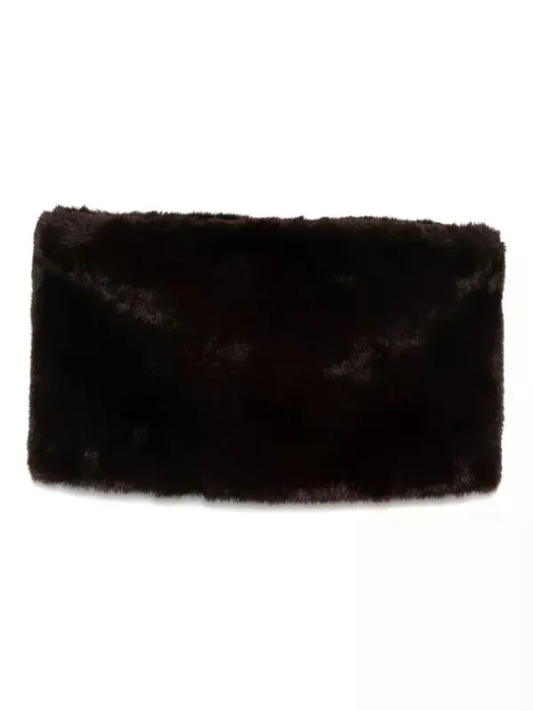 THE FRANKIE SHOP Faux Fur Scarf - Brown