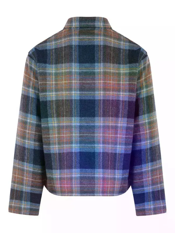 META CAMPANIA COLLECTIVE Check Wool Jacket - Blue