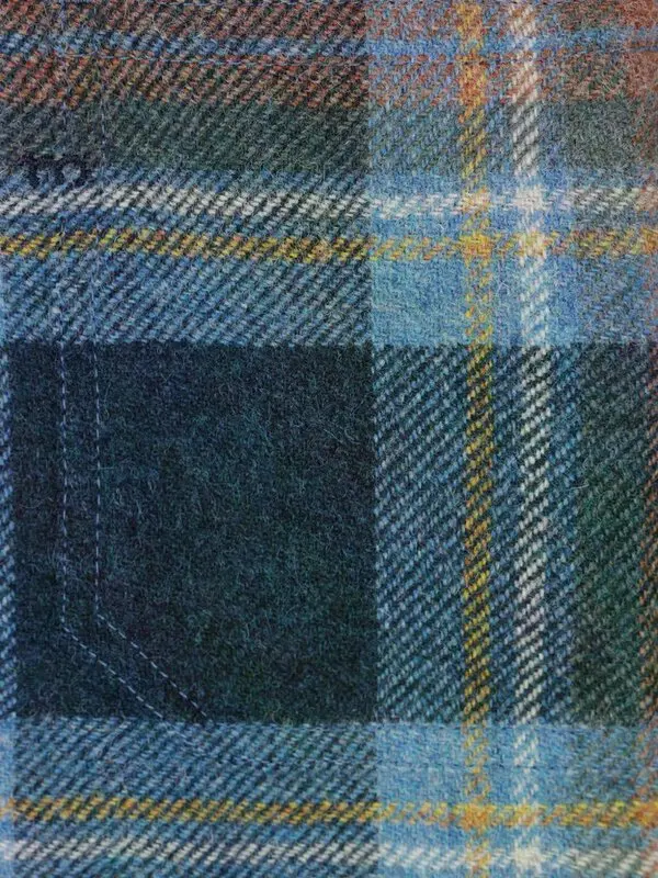 META CAMPANIA COLLECTIVE Check Wool Jacket - Blue