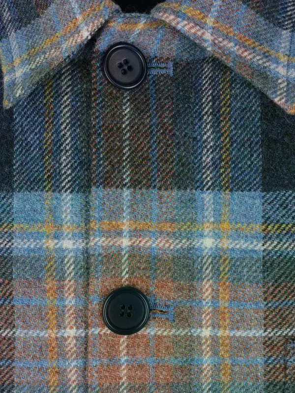 META CAMPANIA COLLECTIVE Check Wool Jacket - Blue