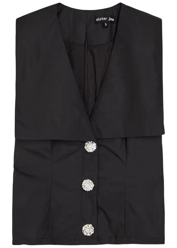 SISTER JANE Birdie Collared Poplin Vest