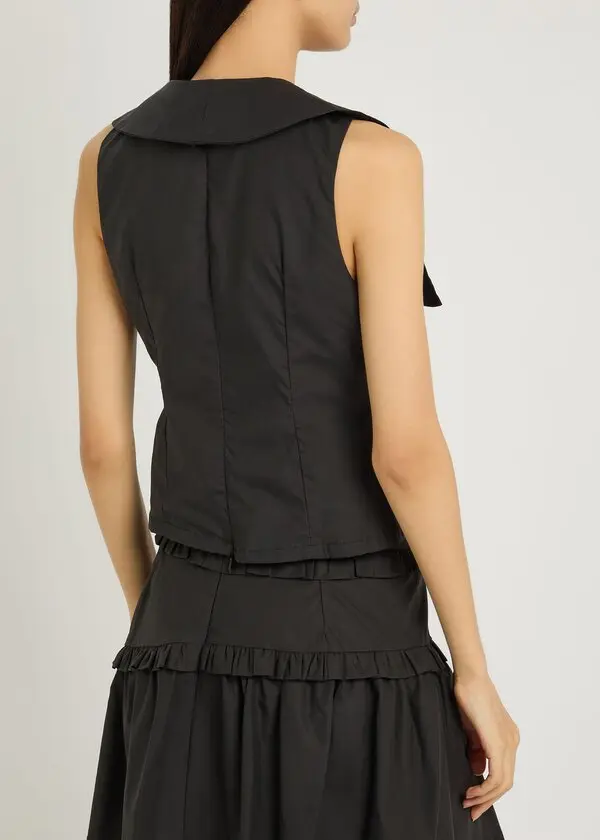 SISTER JANE Birdie Collared Poplin Vest