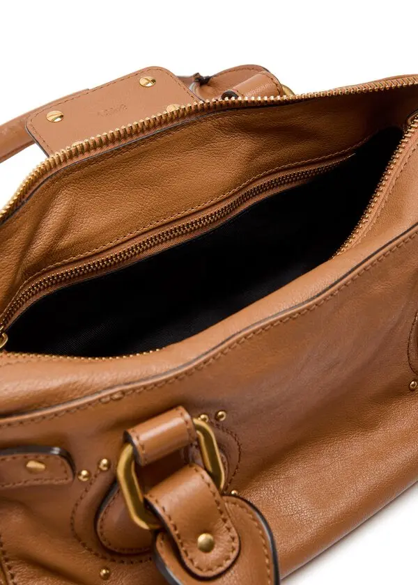 Chloé Paddington Medium Grained Leather Shoulder Bag - Brown