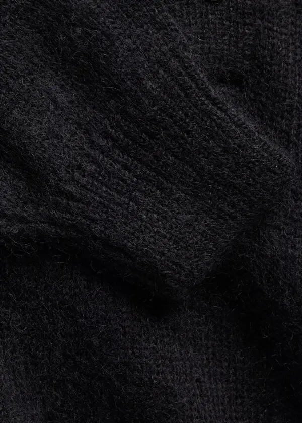 Studio Nicholson Brushed Knit Polo Jumper - Black