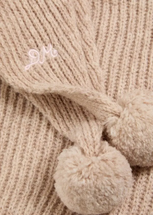 DAMSON MADDER Knit Hood With Pom-poms