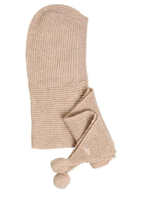 DAMSON MADDER Knit Hood With Pom-poms