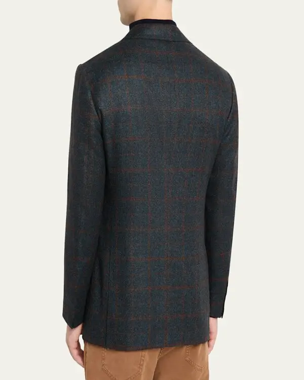 Cesare Attolini Plaid Cashmere Two-button Jacket