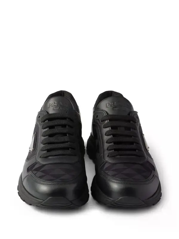 Prada Re-nylon And Leather Lace-up Sneakers