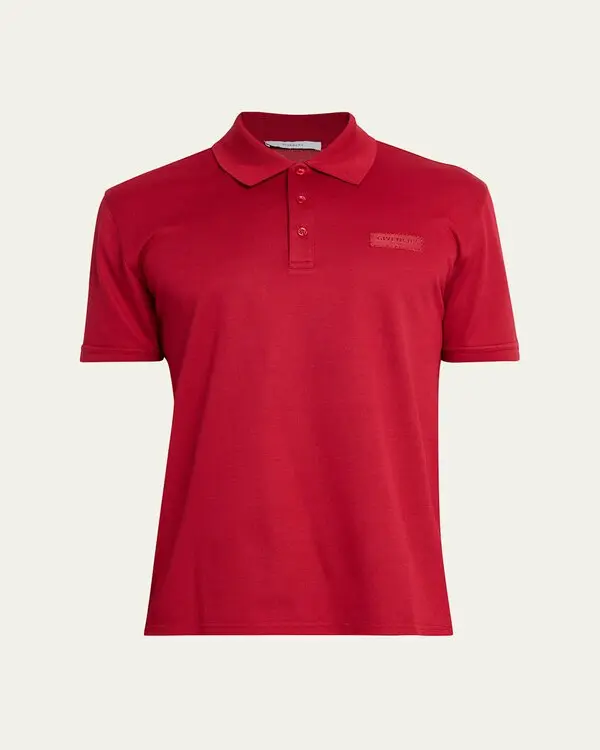 Givenchy Grosgrain Label Pique Polo Shirt - Dark Red