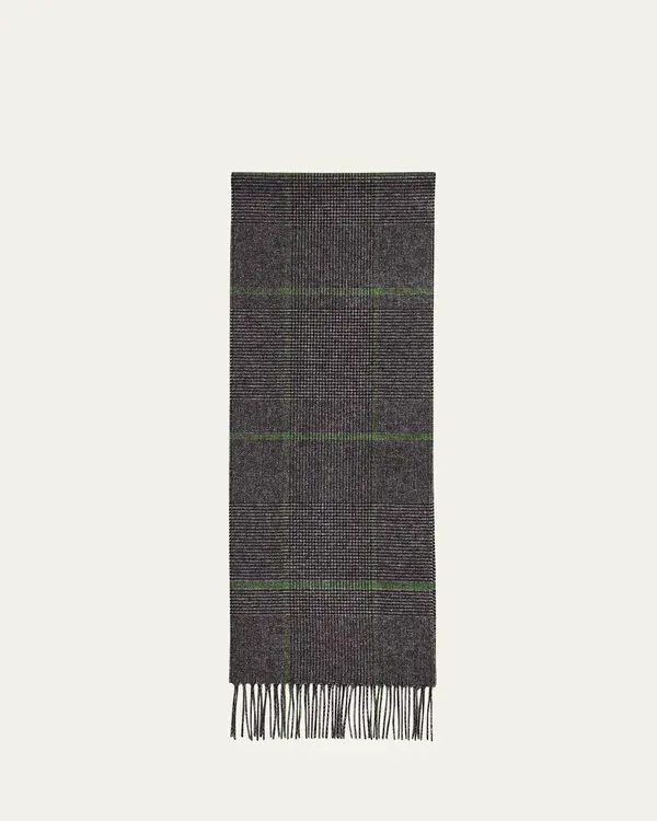PIACENZA CASHMERE 1733 Silk Cashmere Glen Plaid Scarf - Gry/blk Wndw Pn