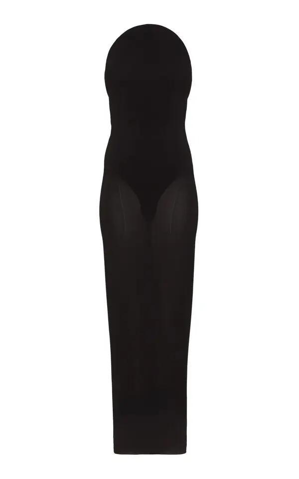 Alaïa Curved Bustier Jersey Maxi Dress