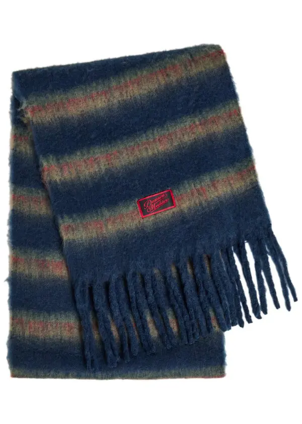 DAMSON MADDER Striped Brushed Knit Scarf - Multicoloured