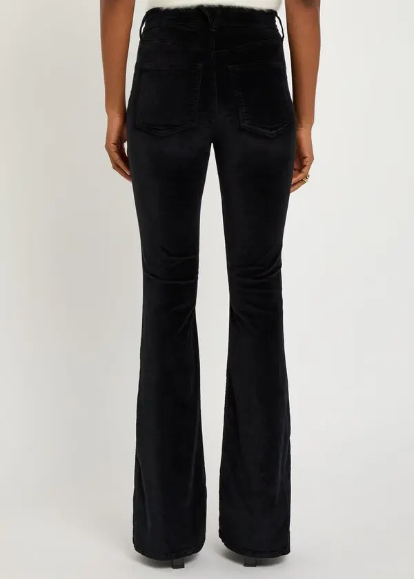 Veronica Beard Beverly Skinny Flared-leg Velvet Jeans - Black
