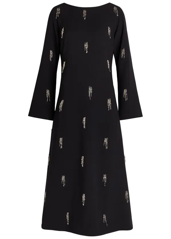 Simkhai Coretta Embellished Crepe Midi Dress