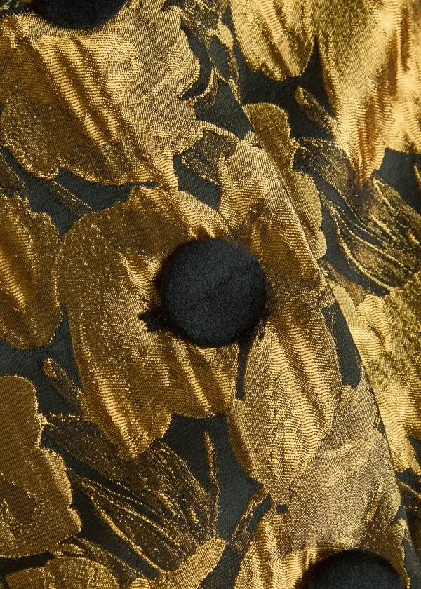 Ronny Kobo Metallic Floral-jacquard Woven Blazer