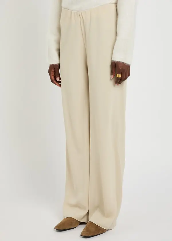 Vince Straight-leg Crepe Trousers - Beige