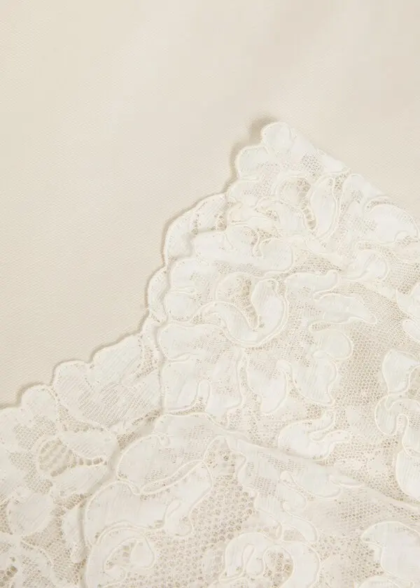 Maria Mcmanus Lace-hem Satin-twill Midi Skirt