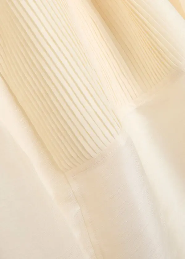Tory Burch Pintucked Linen And Silk-blend Tunic - Ivory