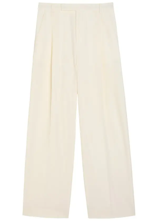 Maria Mcmanus Straight-leg Stretch-wool Trousers - Ivory