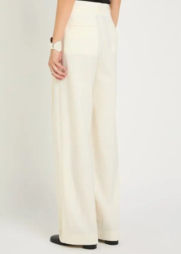 Maria Mcmanus Straight-leg Stretch-wool Trousers - Ivory