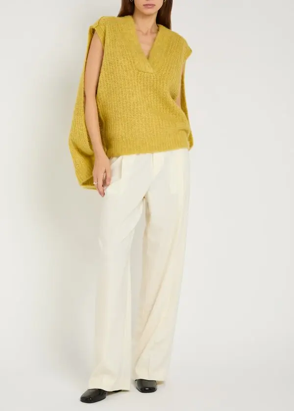 Maria Mcmanus Straight-leg Stretch-wool Trousers - Ivory