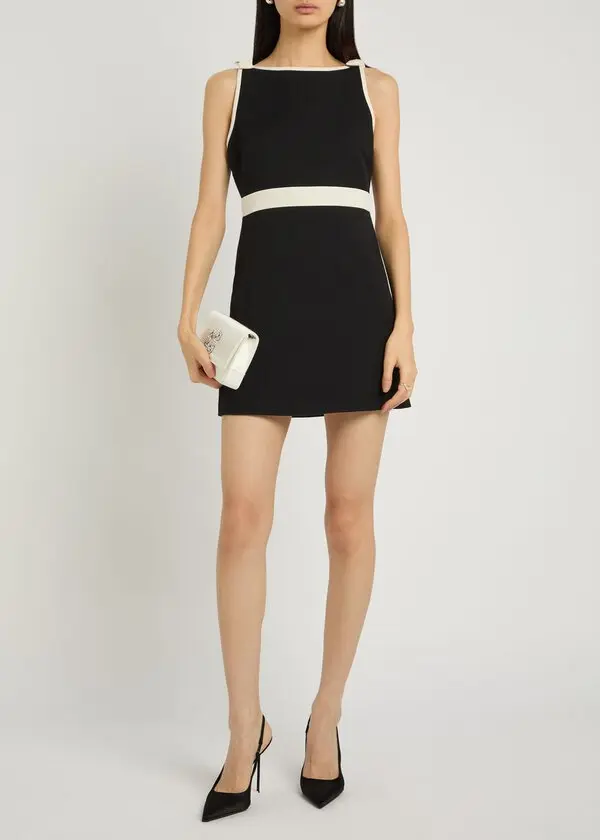 LoveShackFancy Bow-appliquéd Mini Dress
