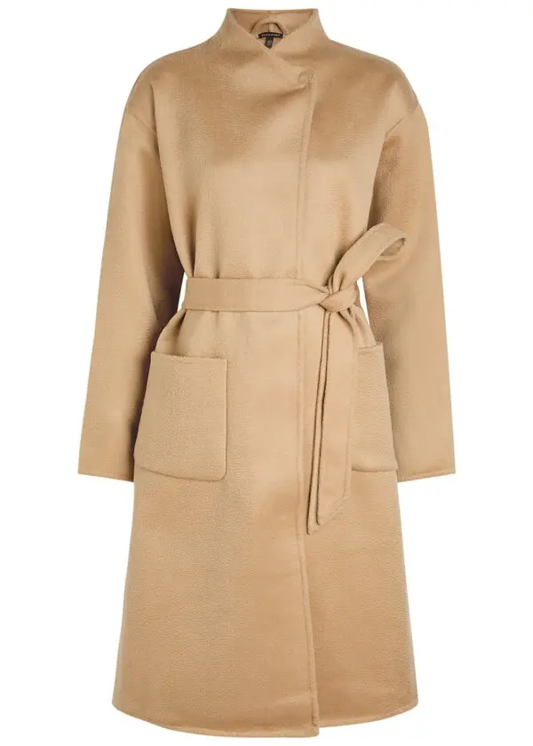 Eileen Fisher Belted Wool Coat - Beige