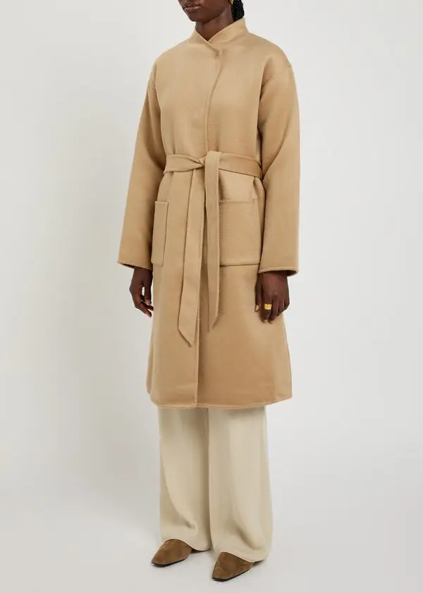 Eileen Fisher Belted Wool Coat - Beige