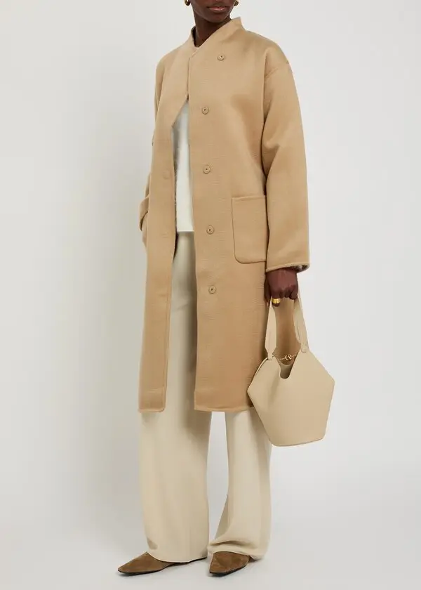 Eileen Fisher Belted Wool Coat - Beige