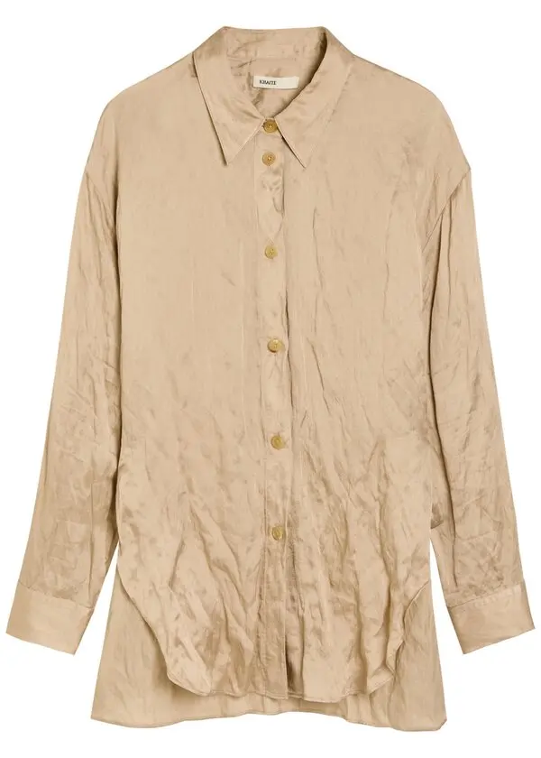 Khaite Goya Creased Woven Shirt - Light Brown